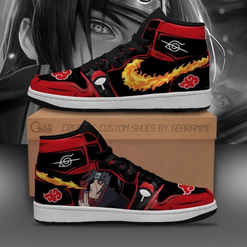 NARUTO Itachi Uchiha Fireball No Jutsu Air Jordan 1 High Sneakers