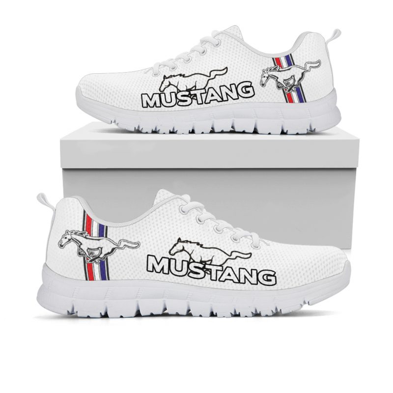 Ford Mustang White Running Shoes