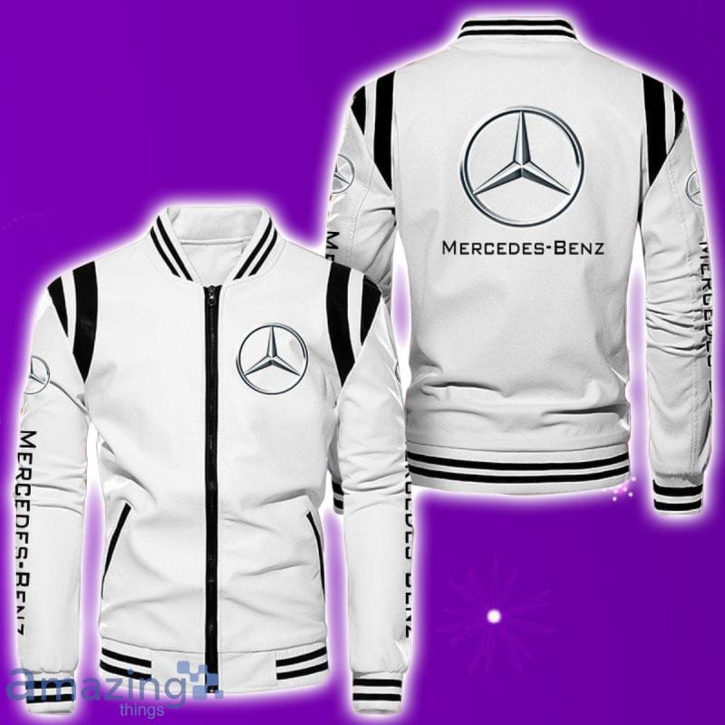 Mercedes-Benz White Leather Bomber Jacket