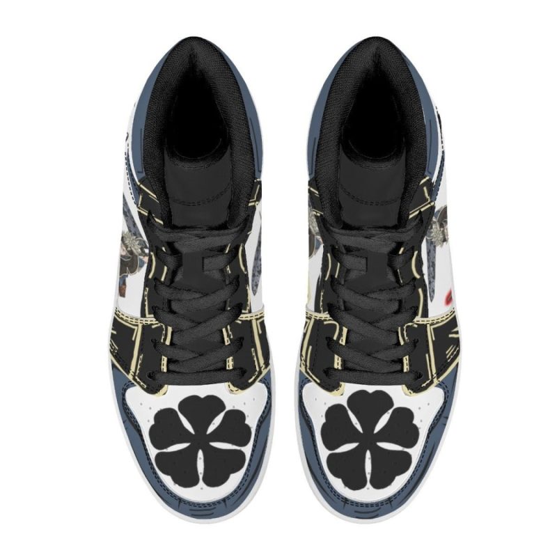 BLACK CLOVER Asta Black White Air Jordan 1 High Sneakers